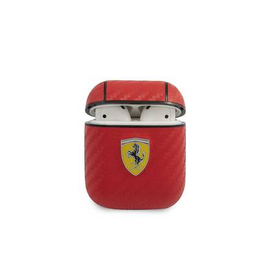 Ferrari Officially Licensed PU Carbon Airpods Case - Red (FESA2CARE)