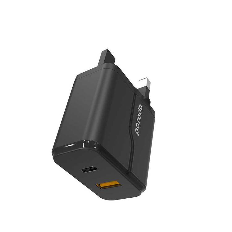 Porodo Dual Port Wall Charger in UAE | 20W Power Delivery, QC 18W, UK 3 ...