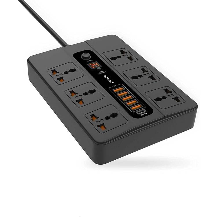 Porodo Universal Power Socket - 5 USB-A/C Ports, 0-60% in 35 mins (PD ...