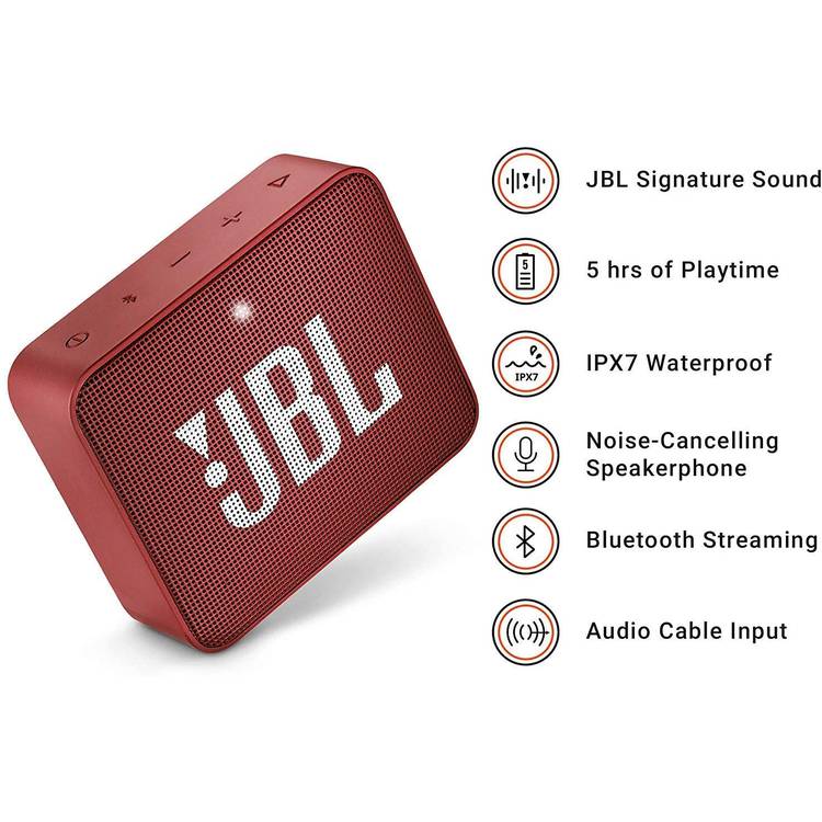 JBL GO 2 - Wireless Bluetooth Speaker with 5-hours Playtime (GO2-RD)
