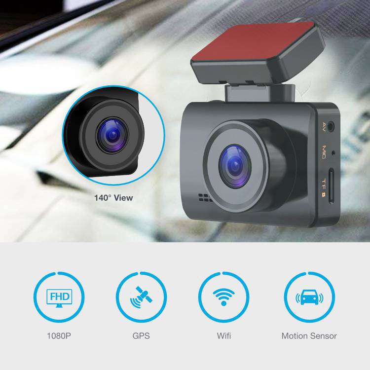 Dash Camera Pro 1080P with GPS, WIFI, Motion & Gravity Sensor (PDCMQ58PBK)