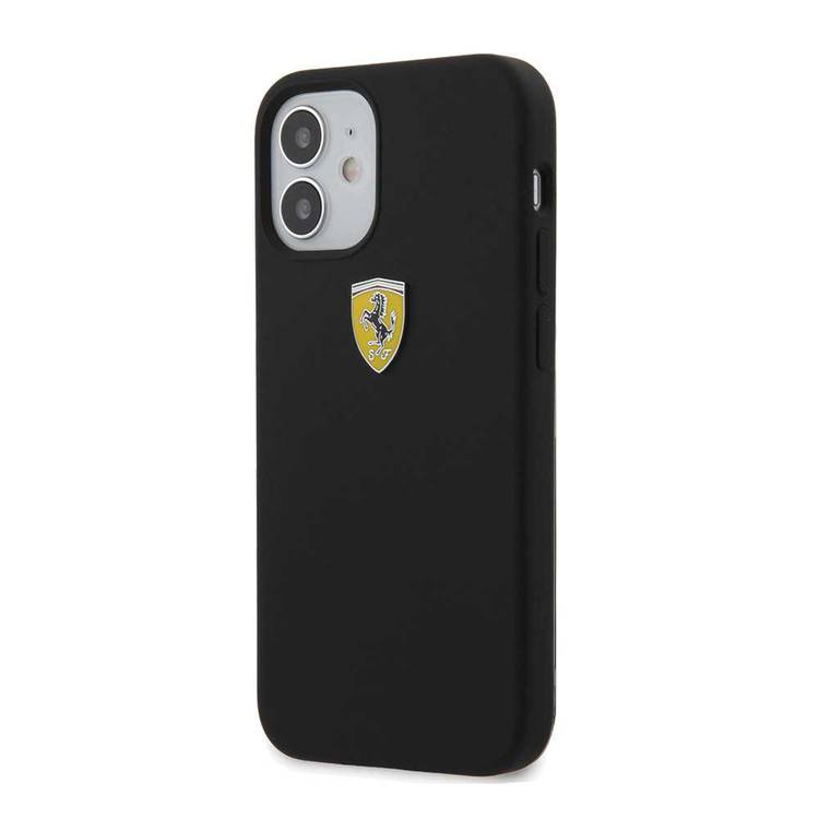 Ferrari iPhone 12 Mini (4) Silicone Hard Case | CG Mobile (FESSIHCP12SBK)