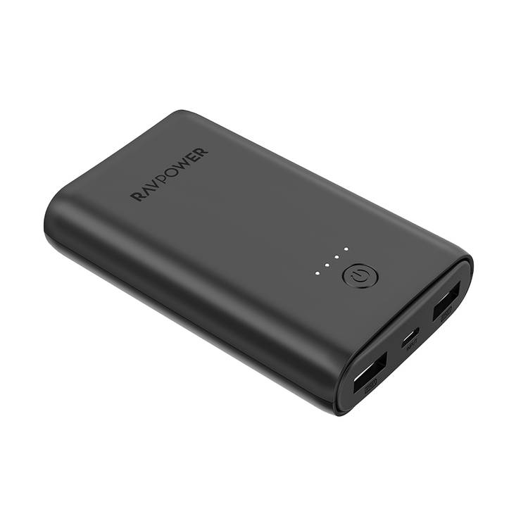RAVPower 10050mAh Portable Power Bank with 2 iSmart Ports (RP-PB170-BK)
