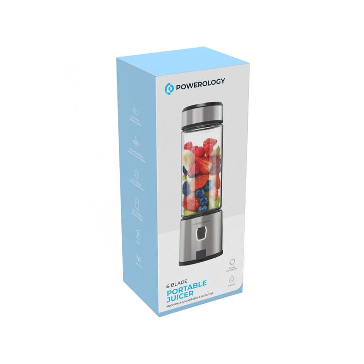 Buy Powerology Stainless Steel 6 Blades Portable Juicer in UAE | 450ml ...