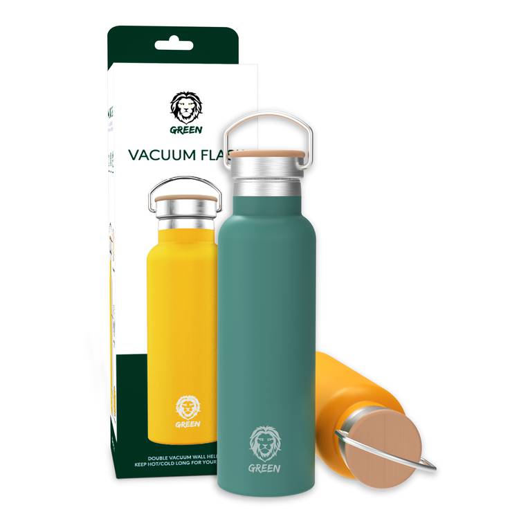 Green Vacuum Flask Stainless Steel Water Bottle 600ml / 21oz with ...
