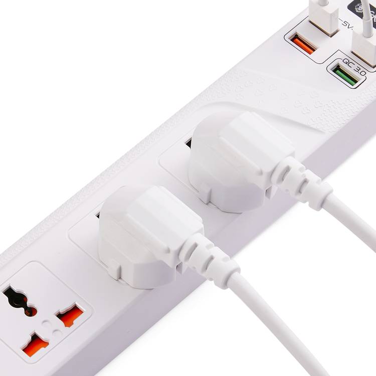 Green Lion White Multi Power Plug Extension with USB Charging (GNPS3MQCWH)