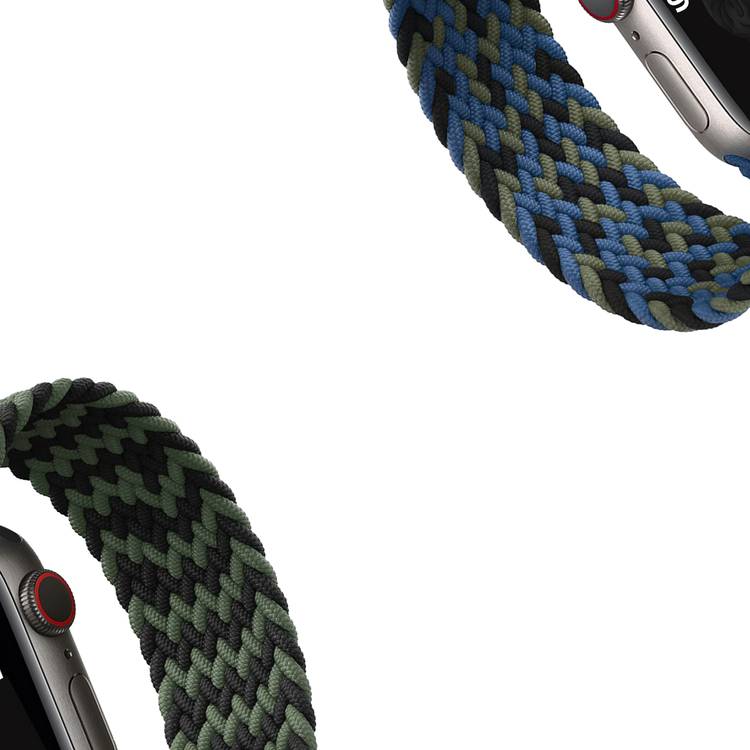 Green Braided Solo Loop Strap, Ergonomic Design Fit & Comfortable ...