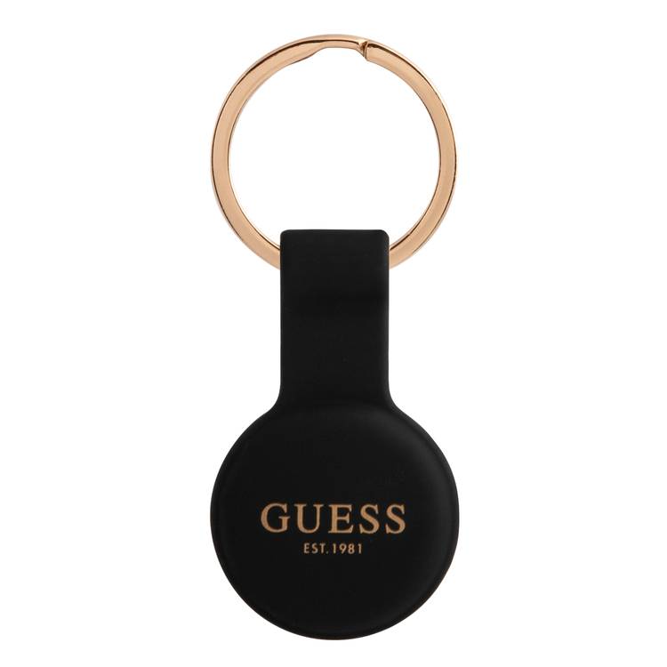 Guess Silicone Case with Keychain for Air Tag | Black (GUATSGEK)