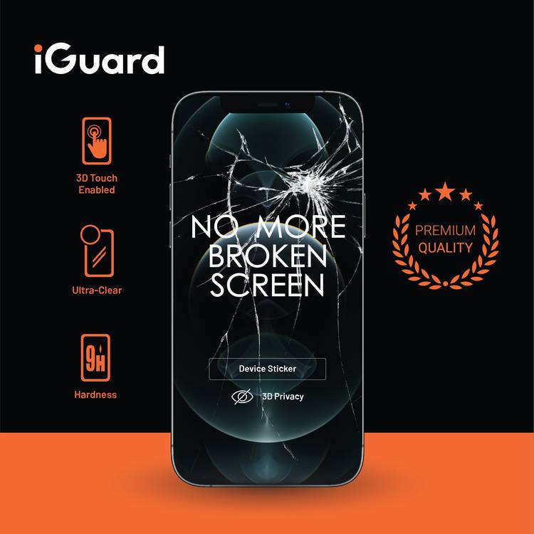 iGuard by Porodo 3D Privacy Glass Screen Protector with Oleo-Phobic ...