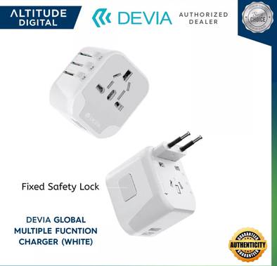 Devia Global Multiple Function Charger | White International Adapter