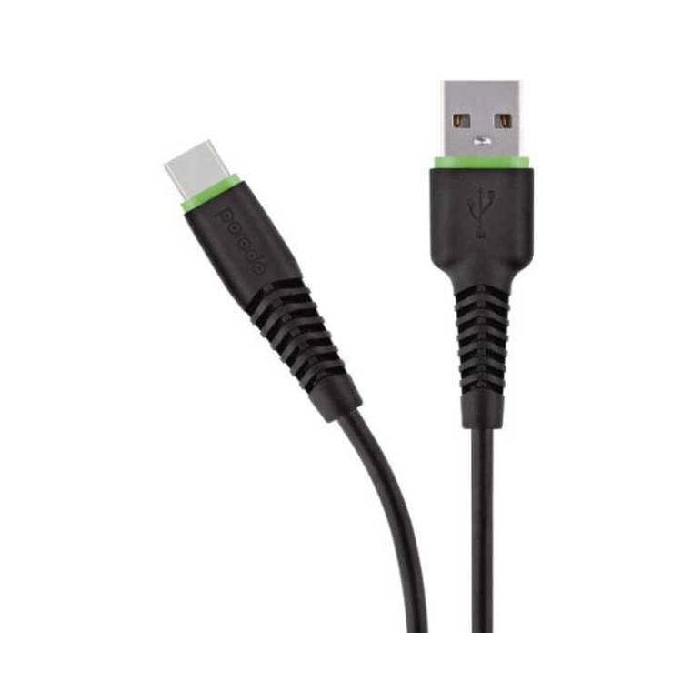Buy Porodo Mini Type-C Cable - 2m, Black Length, 32g (PD-M8-0.2T)