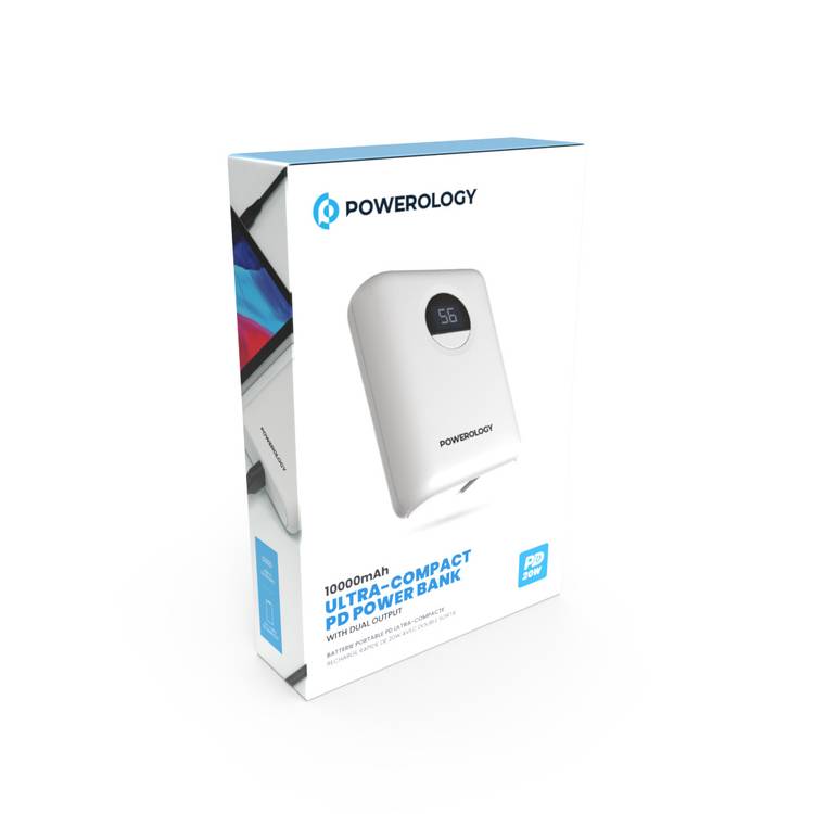 Buy Powerology 10000mAh Power Bank with PD20W USB-C and QC 3.0 USB-A in ...