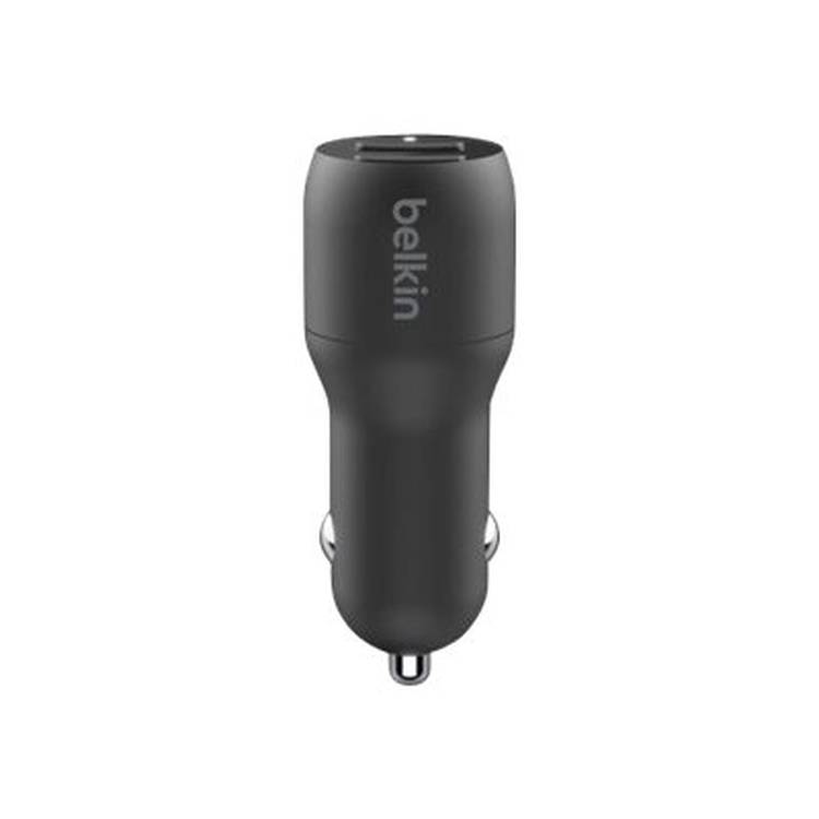 Dual Port USB-A Car Charger Belkin CCB001BTBK 24W Dual Port Car Charger ...