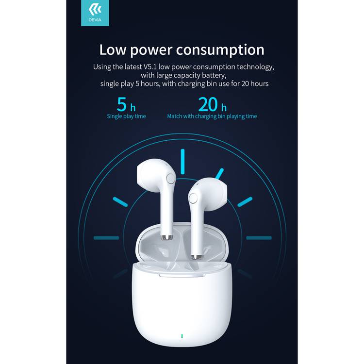 Devia Kintone Series Joy A13 TWS Wireless Earphone (362002-WH)