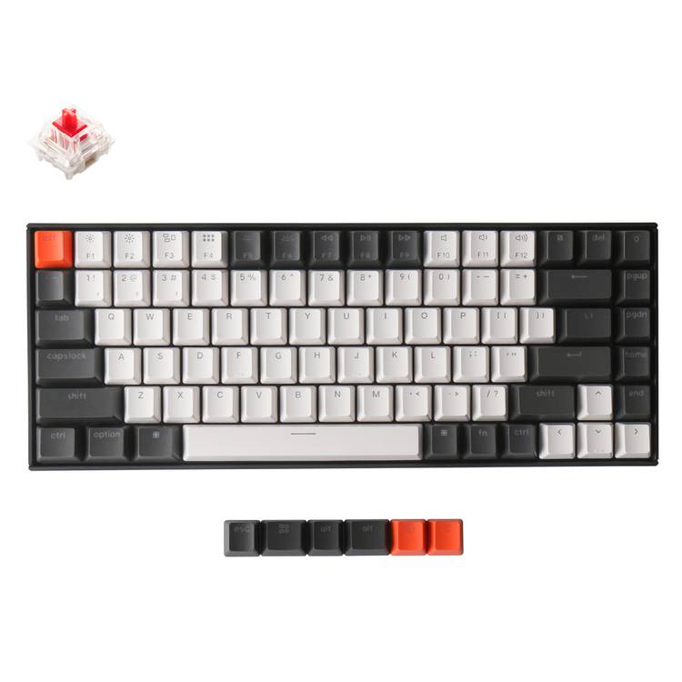 Keychron K2 84 Gateron Wireless Mechanical Keyboard with RGB, Red Switch Gaming Keyboard (K2-B1H)