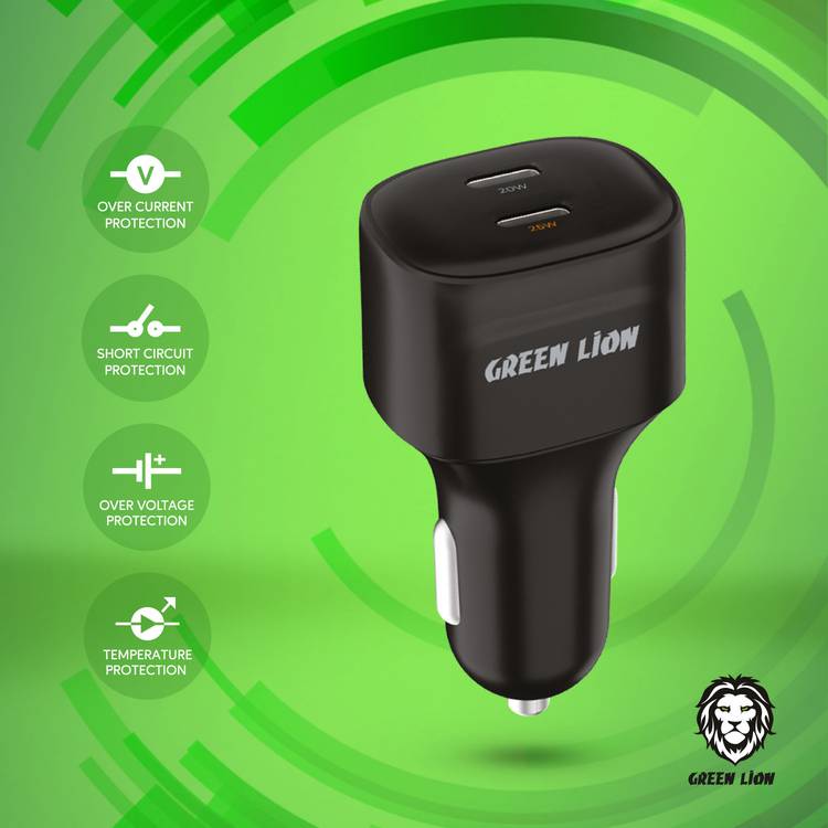 Green Lion Dual Ports USB-C Car Charger in UAE | 45W Multi-Device ...