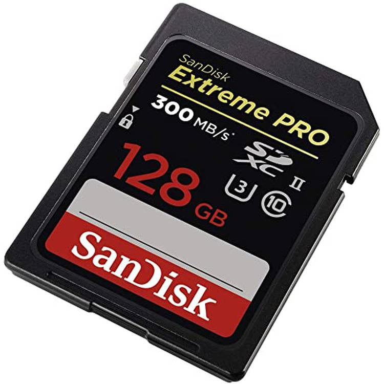 SanDisk Extreme PRO 128 GB up to 300MB/s UHS-II Class 10 U3 SDXC Memory ...
