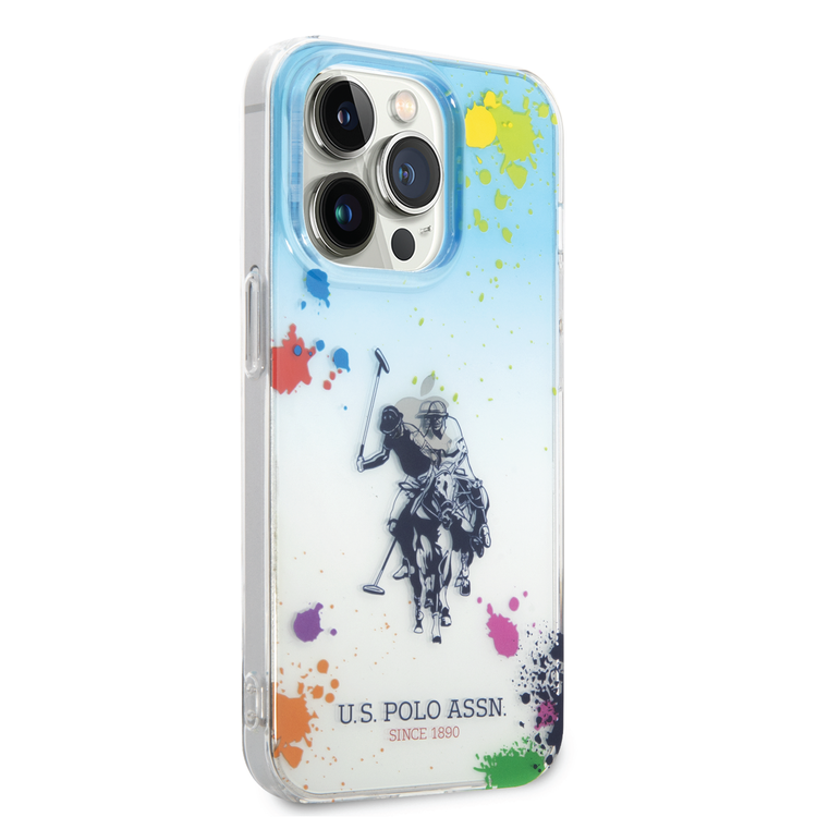 USPA Gradient Case with Splattered Pattern and Horse Logo for iPhone 14 ...