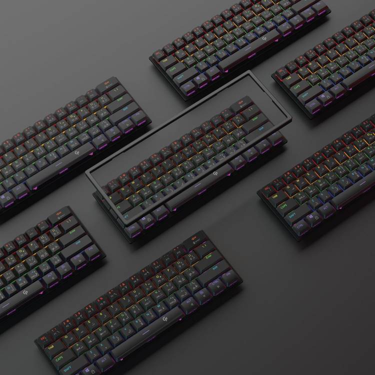 Porodo Gaming Low-Profile TKL Mechanical Keyboard - 61 Keys TKL (PDX218-BK)