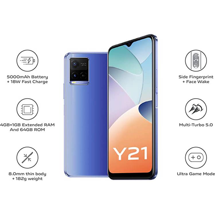 Vivo Y21 4G Mobile | 64 GB RAM | Mettalic Blue Color | RunBazaar (Vivo ...