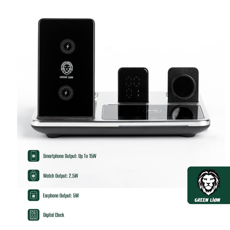 Green Lion 4-in-1 Wireless Charging Station 15W in UAE | Up to 15W ...