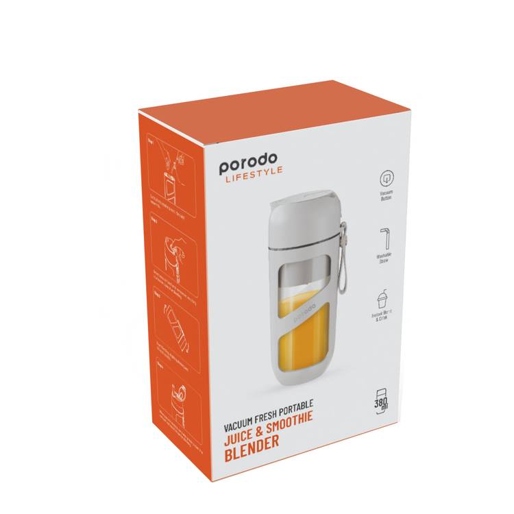 Buy Porodo Lifestyle Juice & Smoothie Blender Vacuum Fresh Portable in UAE | 380ml, Type-C ...