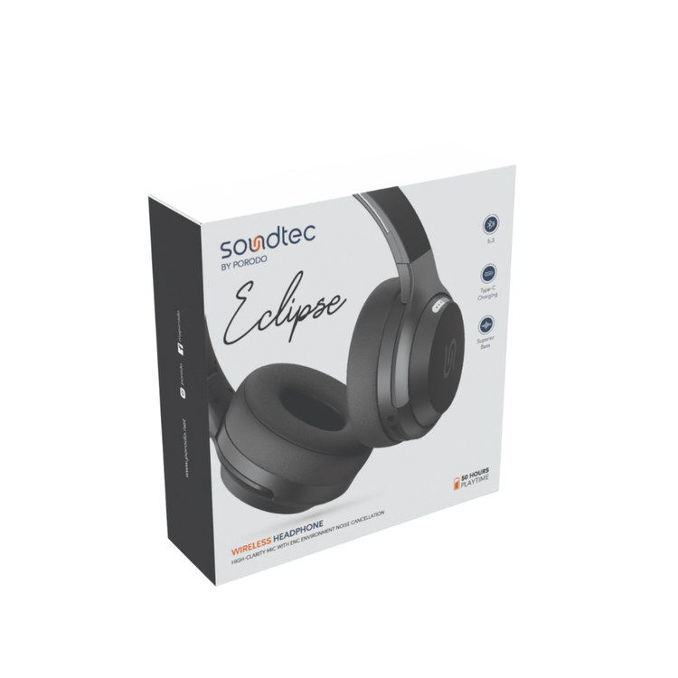 Buy Porodo Soundtec Eclipse Wireless Over Ear Headphones in UAE (PD ...