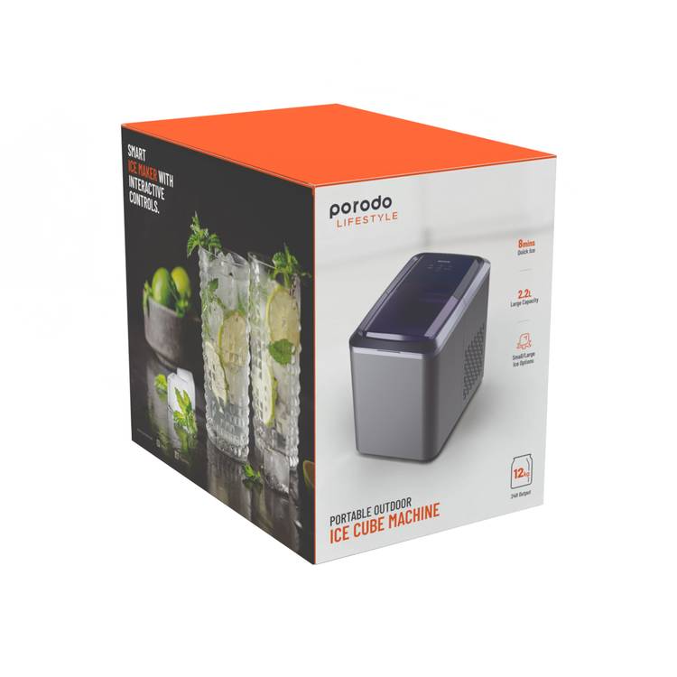 Shop Porodo Lifestyle Portable Outdoor Ice Cube Machine 2.2L 12kg (PD ...