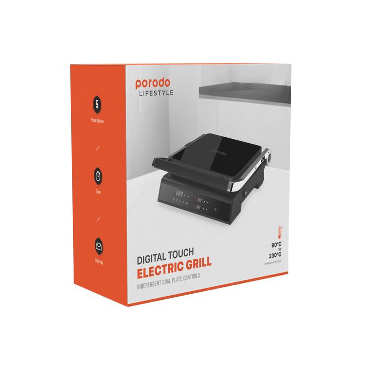 Porodo Lifestyle Glasstop Digital Grill in UAE | Removable Grill Plate ...