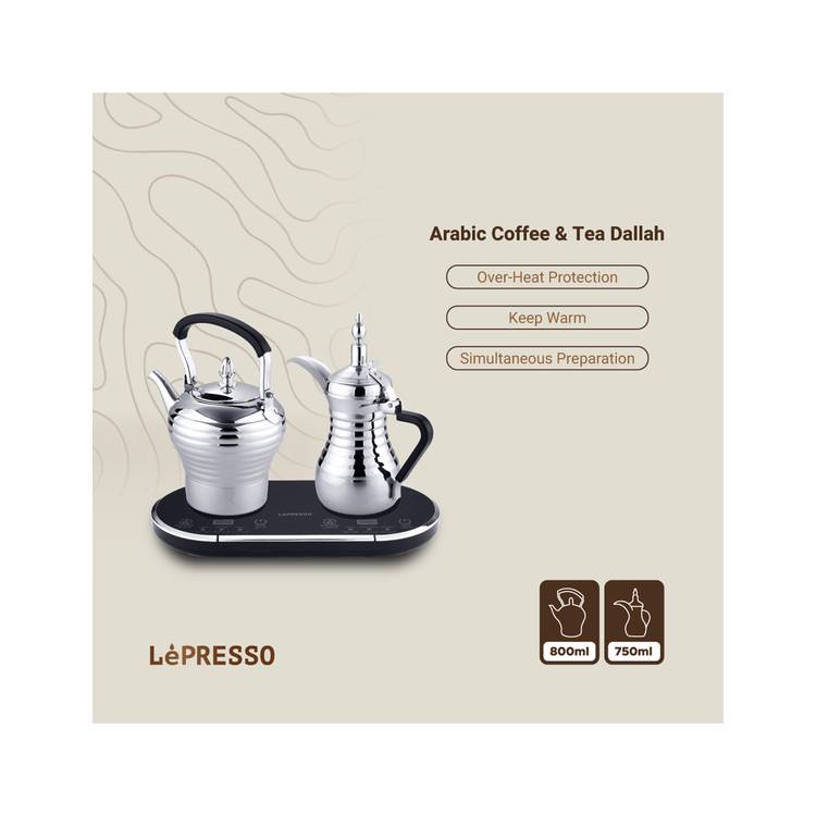 Order LePresso Electrical Silver Dallah for Arabic Coffee and Tea with ...