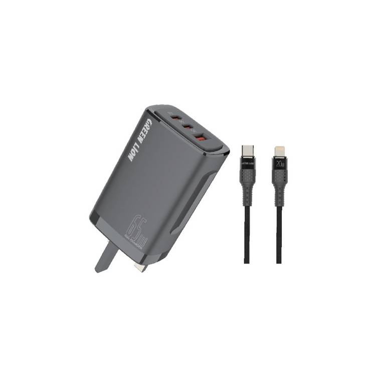 Shop Green Lion Dual PD & QC GaN Charger PD 65W with Type-C to ...