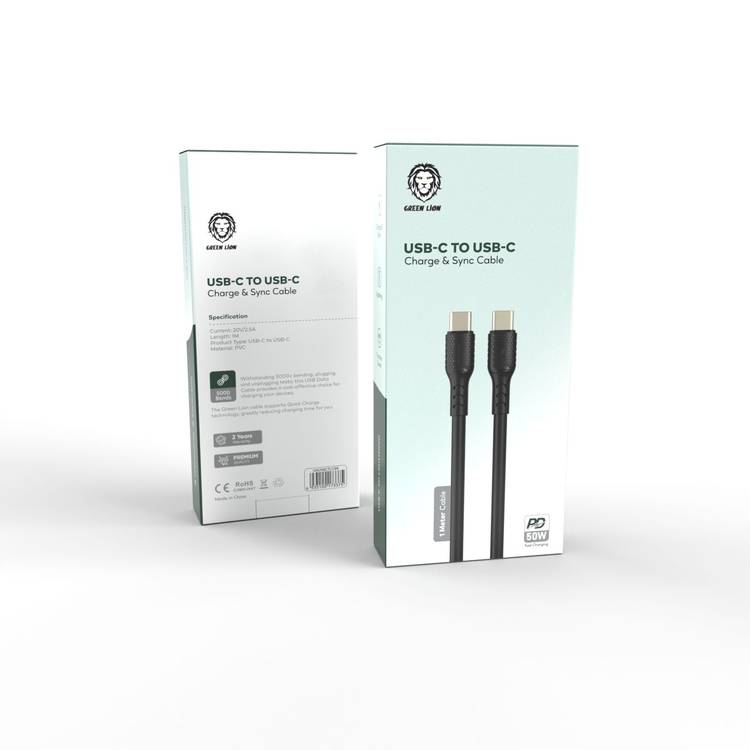 Shop Green Lion USB-C To USB-C Charge & Sync Cable (1m) (GNUSBCTCCBK)