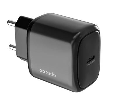 Shop Porodo 20W Single USB C Charger EU with Type-C to Lightning 1.2M Cable (PD-20WEUCL-BK)
