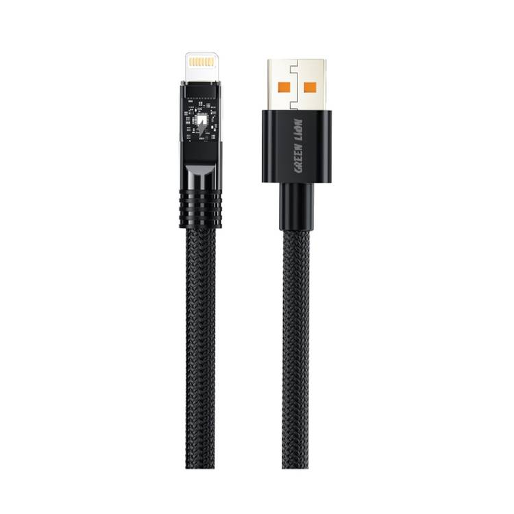 Shop Green Lion USB-A To Lightning LED Braided Cable 1 Meter (GNBLEDBCALBK)