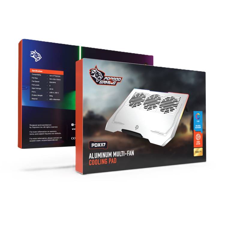 Buy Porodo Gaming Aluminum Multi-Fan Cooling Pad in UAE | up to 17 ...