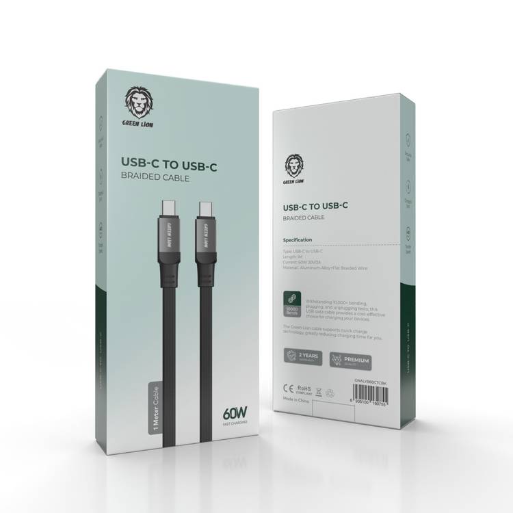 Shop Green Lion USB-C To USB-C Braided Cable (1m) (GNALYB60CTCBK)