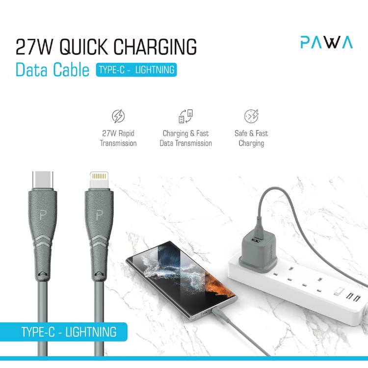 Purchase Pawa A Quick Charging Pvc Cable Usb A To Lightning M Ft Pw Pvcatol Gy