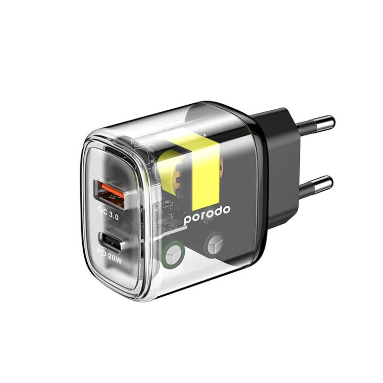 Buy Now Porodo Dual Output Quick Charger - Powerful and Safe Way to Charge Devices (PD-T20WACEU-BK)