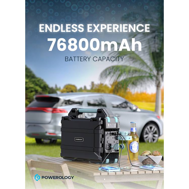 Buy Powerology 76800mAh 300W Portable Power Generator Integrated Solar ...