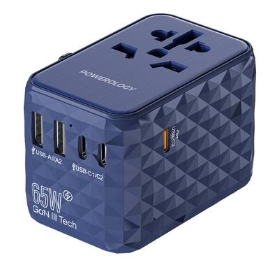 Shop Powerology Universal Multi-Port Gan Travel Adapter - Charge ...