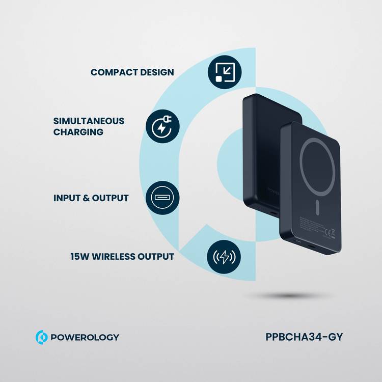 Powerology 10000mAh MagSafe Aluminum Power Bank in UAE | Fast Charge ...