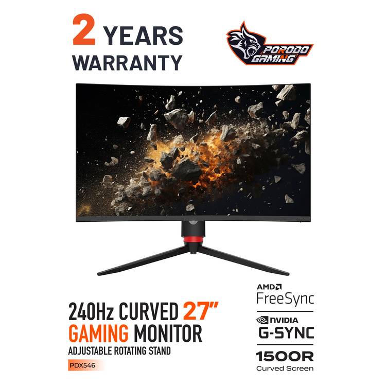 Porodo Gaming 27 Curved Monitor - 240Hz, CSOT Panel In UAE | Adjustable ...