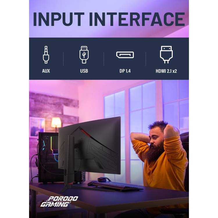 Porodo Gaming 27 Curved Monitor - 240Hz, CSOT Panel In UAE | Adjustable ...