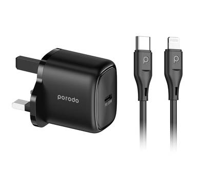Porodo USB-C Power Delivery 20W Quick Charger - Black | UAE (PD-C20WSCL-BK)