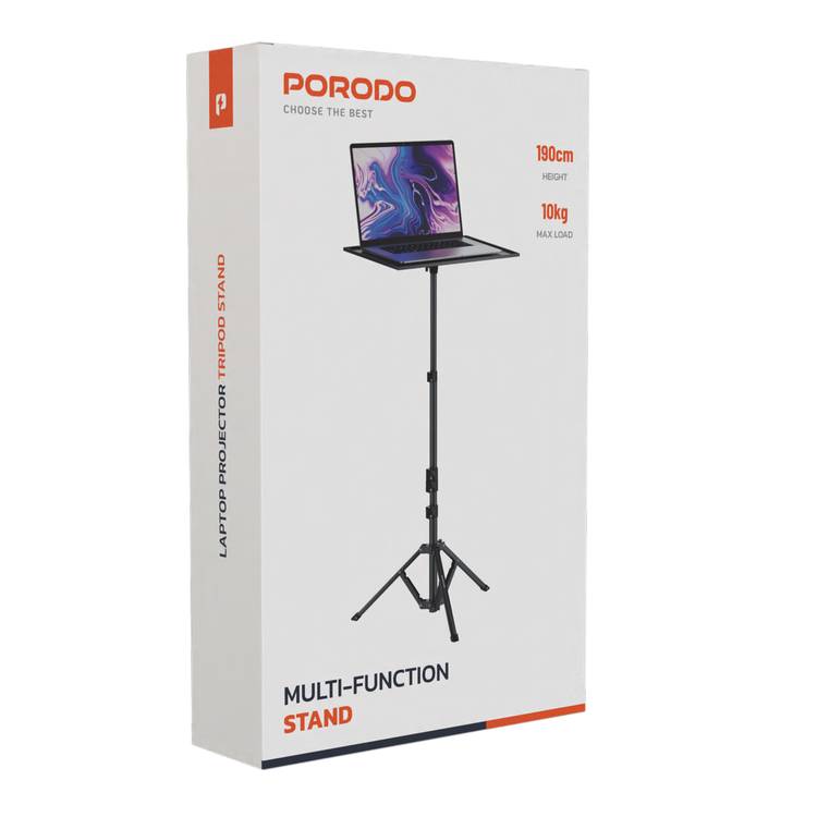 Porodo Multi-Function Stand Projector & Laptop - Black | UAE (PD-TRPPJH-BK)