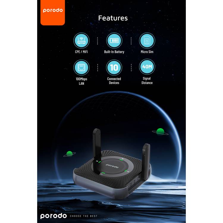 Porodo Home & Outdoor Portable Router in UAE | 10 Devices Connection ...