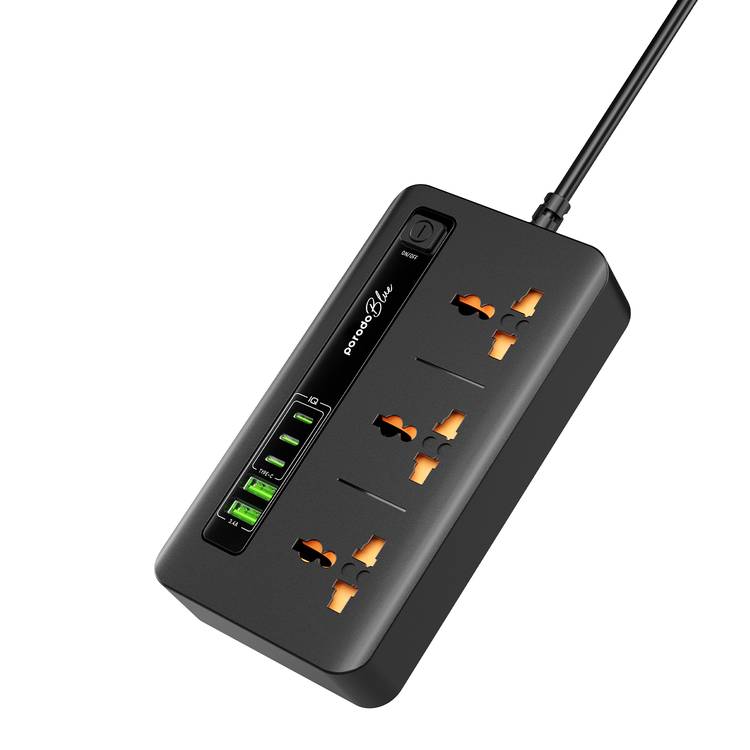 Porodo Blue Multi-Port Power Hub Universal Compatibility - Black | UAE ...