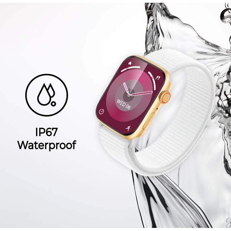 Green Lion Active SE Square Display SmartWatch - White / Gold - 2.1 ...