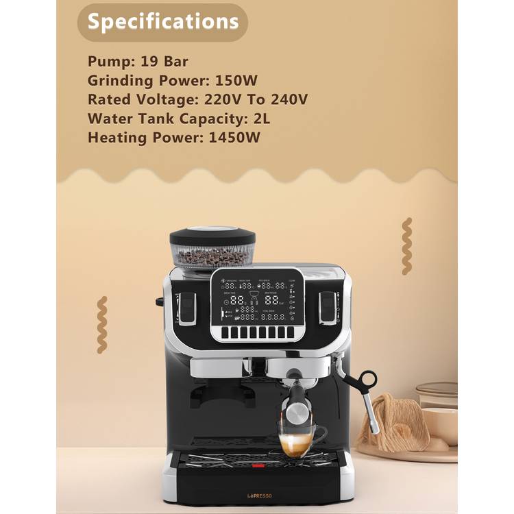 Lepresso Espresso Coffee Maker With Bean Grinder and LCD Display in UAE ...