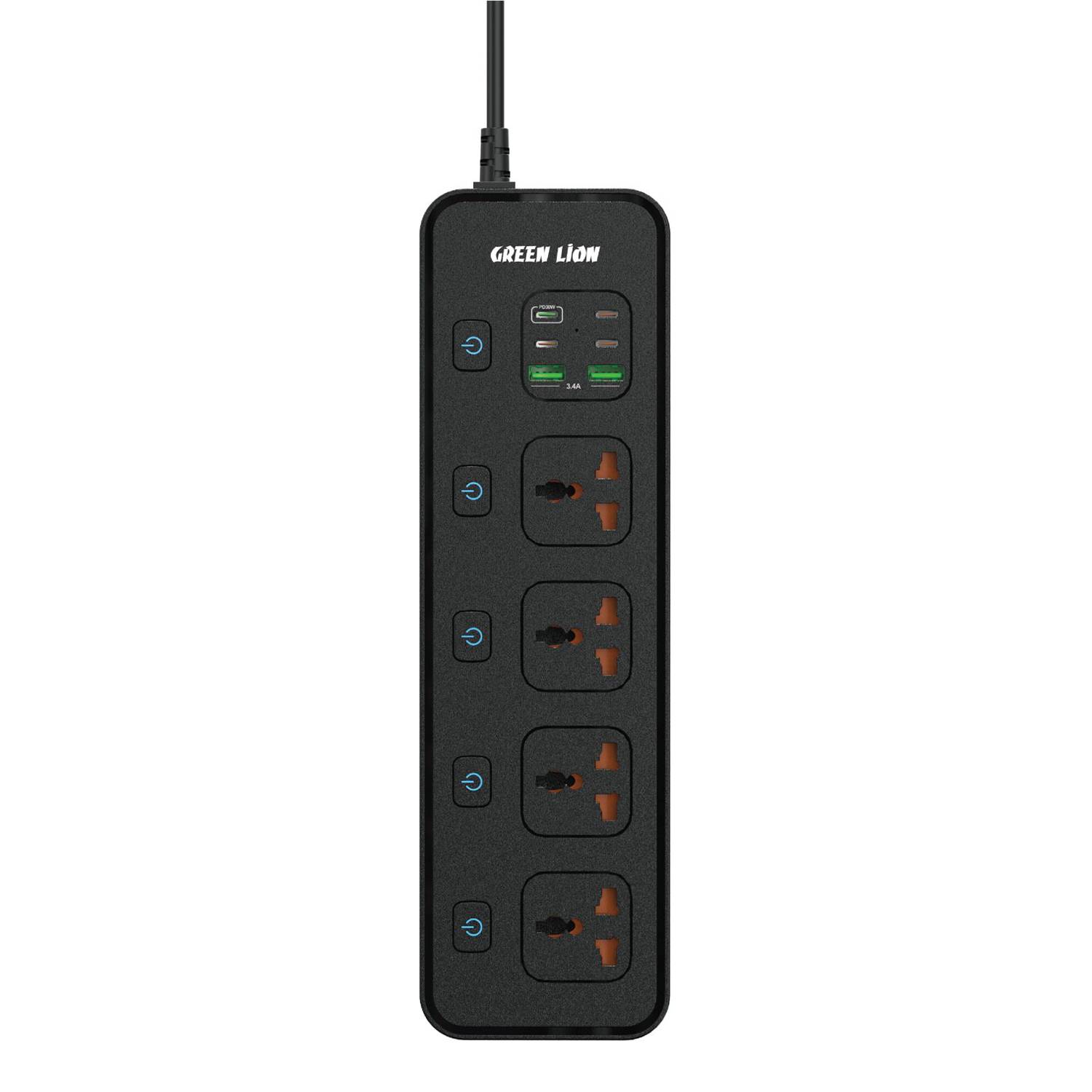 Green Lion PD 30W Power Socket With USB-A Port - Black - Lebanon